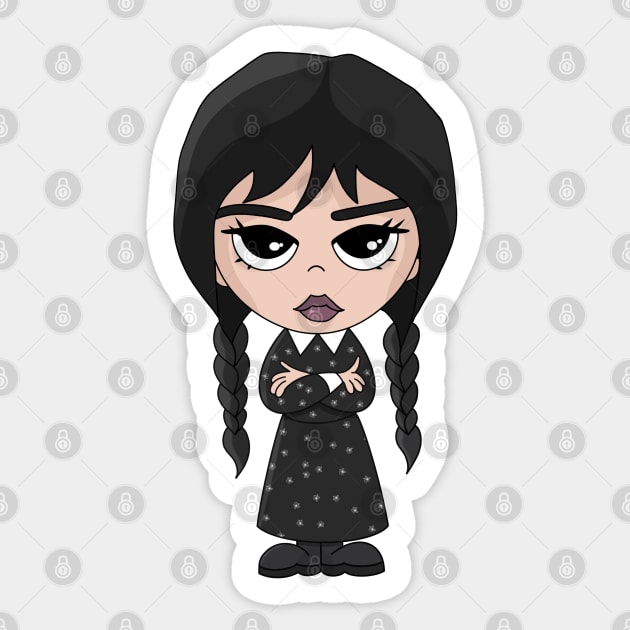 Wednesday chibi - Wednesday Addams - Sticker | TeePublic